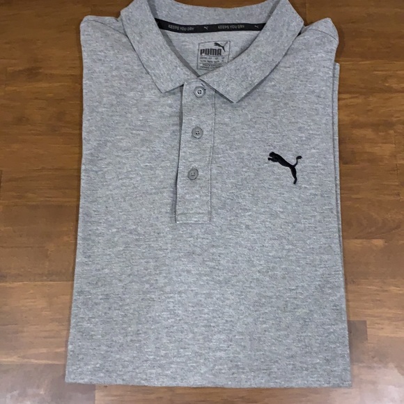 Puma | Shirts | Mens Puma Grey Polo Shirt | Poshmark